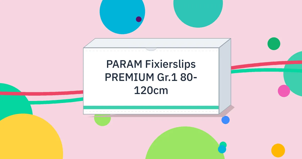 Symbolbild: Packung mit der Aufschrift PARAM Fixierslips PREMIUM Gr.1 80-120cm (PZN 09317661) – Verfügbarkeit und Bezug in Apotheken in Frankfurt am Main