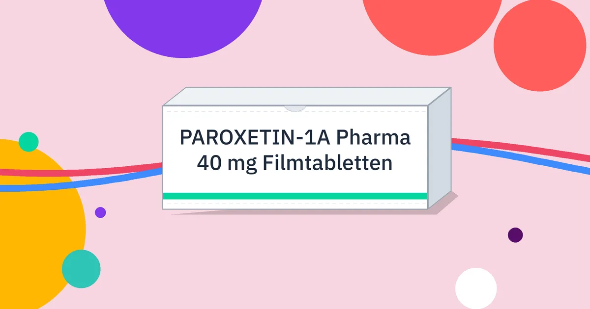 Symbolbild: Packung mit der Aufschrift PAROXETIN-1A Pharma 40 mg Filmtabletten (PZN 03672361) – Verfügbarkeit und Bezug in Apotheken in Frankfurt am Main