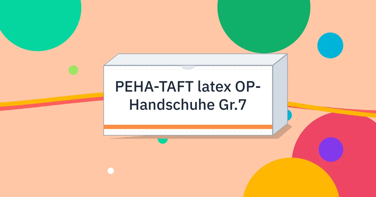 Symbolbild: Packung mit der Aufschrift PEHA-TAFT latex OP-Handschuhe Gr.7 (PZN 10387477) – Verfügbarkeit und Bezug in Apotheken in Frankfurt am Main