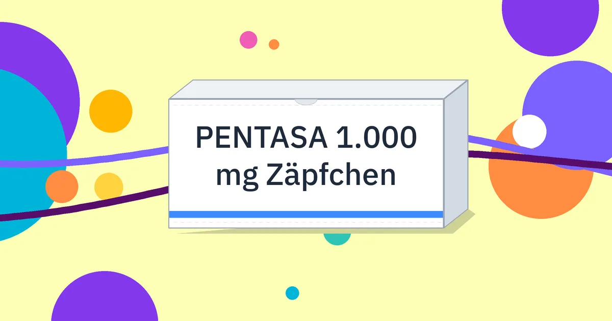 Symbolbild: Packung mit der Aufschrift PENTASA 1.000 mg Zäpfchen (PZN 15292959) – Verfügbarkeit und Bezug in Apotheken in Frankfurt am Main