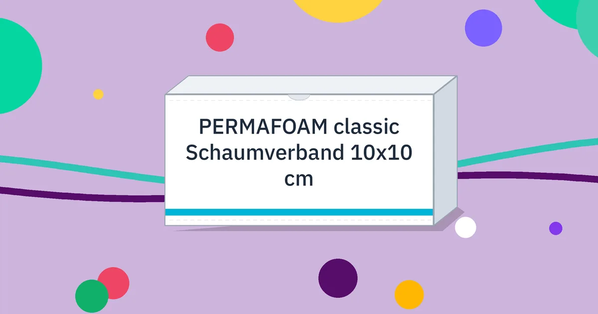 Symbolbild: Packung mit der Aufschrift PERMAFOAM classic Schaumverband 10x10 cm (PZN 19963764) – Verfügbarkeit und Bezug in Apotheken in Frankfurt am Main