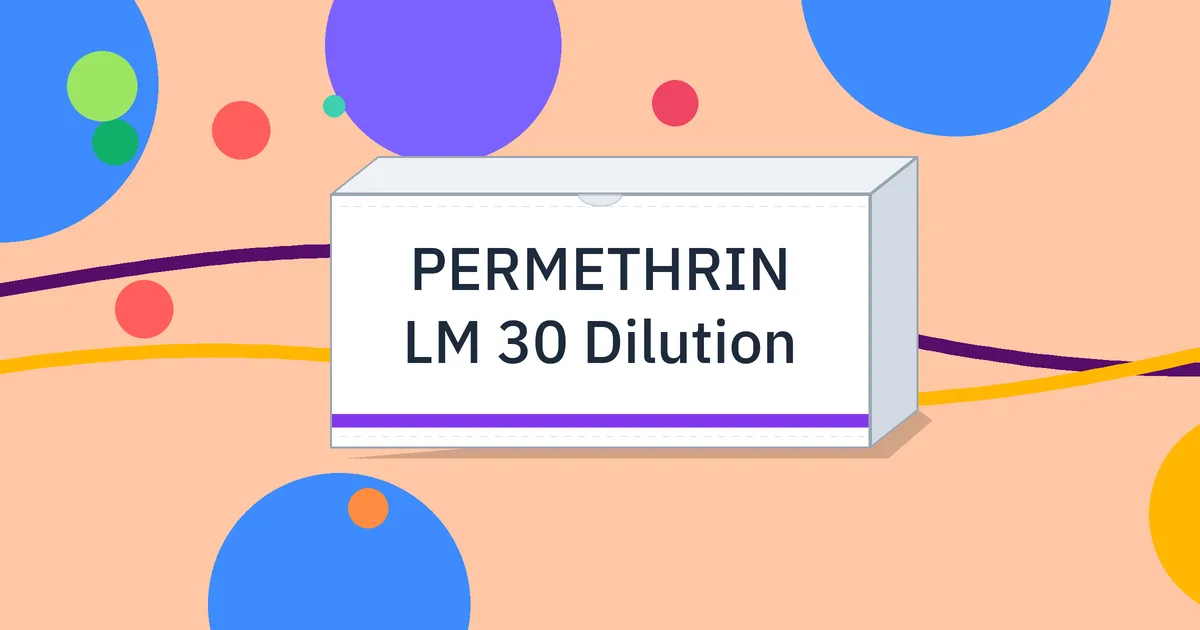 Symbolbild: Packung mit der Aufschrift PERMETHRIN LM 30 Dilution (PZN 13635786) – Verfügbarkeit und Bezug in Apotheken in Frankfurt am Main