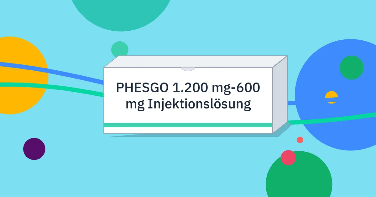 Symbolbild: Packung mit der Aufschrift PHESGO 1.200 mg-600 mg Injektionslösung (PZN 20018657) – Verfügbarkeit und Bezug in Apotheken in Frankfurt am Main