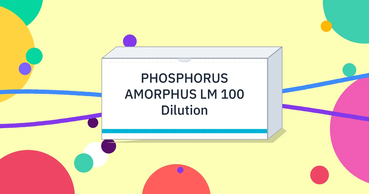 Symbolbild: Packung mit der Aufschrift PHOSPHORUS AMORPHUS LM 100 Dilution (PZN 13034704) – Verfügbarkeit und Bezug in Apotheken in Frankfurt am Main