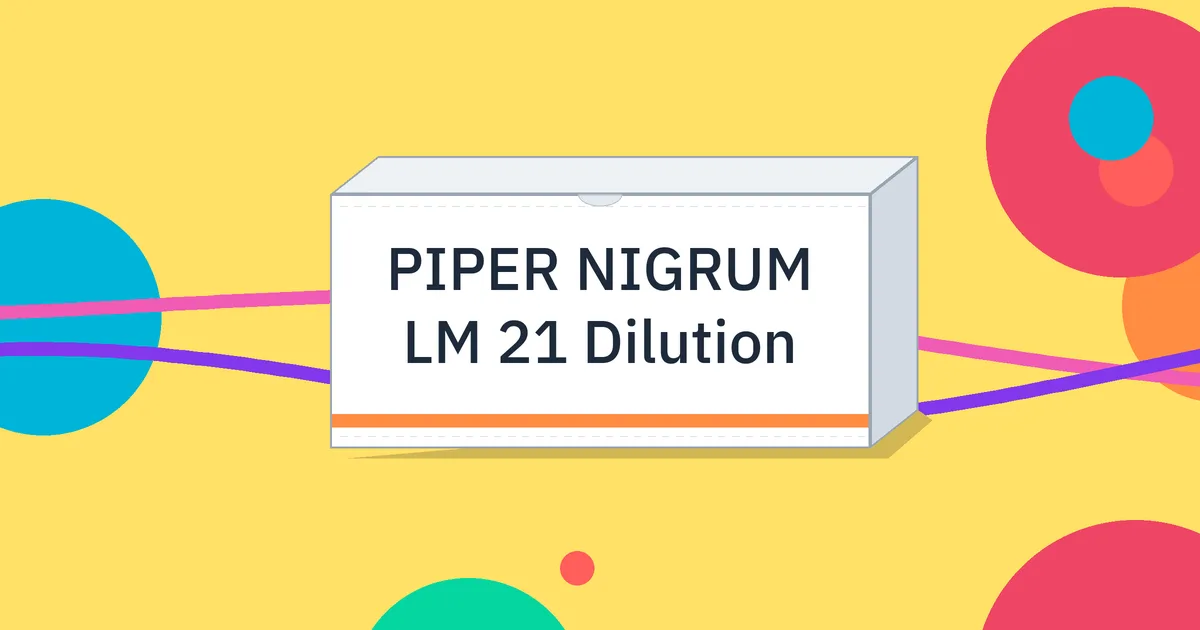 Symbolbild: Packung mit der Aufschrift PIPER NIGRUM LM 21 Dilution (PZN 13644928) – Verfügbarkeit und Bezug in Apotheken in Frankfurt am Main
