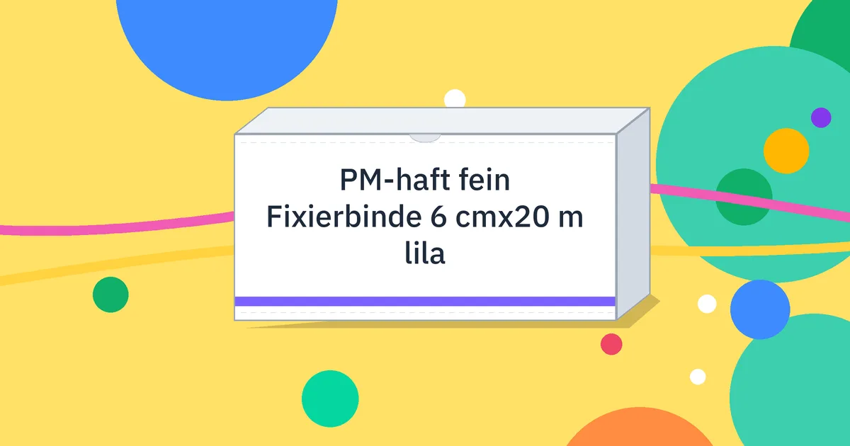 Symbolbild: Packung mit der Aufschrift PM-haft fein Fixierbinde 6 cmx20 m lila (PZN 18846306) – Verfügbarkeit und Bezug in Apotheken in Frankfurt am Main