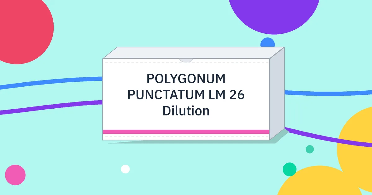 Symbolbild: Packung mit der Aufschrift POLYGONUM PUNCTATUM LM 26 Dilution (PZN 13663038) – Verfügbarkeit und Bezug in Apotheken in Frankfurt am Main