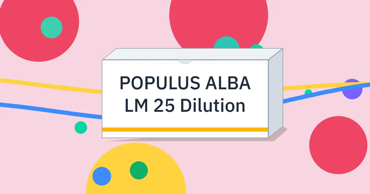 Symbolbild: Packung mit der Aufschrift POPULUS ALBA LM 25 Dilution (PZN 13663943) – Verfügbarkeit und Bezug in Apotheken in Frankfurt am Main
