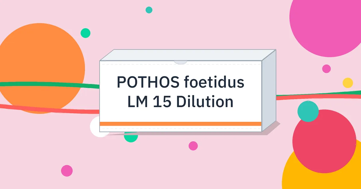 Symbolbild: Packung mit der Aufschrift POTHOS foetidus LM 15 Dilution (PZN 13666143) – Verfügbarkeit und Bezug in Apotheken in Frankfurt am Main