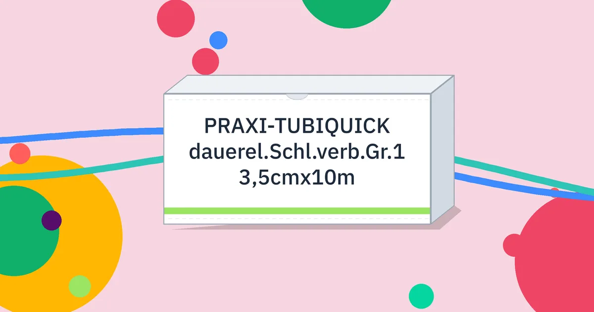 Symbolbild: Packung mit der Aufschrift PRAXI-TUBIQUICK dauerel.Schl.verb.Gr.1 3,5cmx10m (PZN 12828129) – Verfügbarkeit und Bezug in Apotheken in Frankfurt am Main