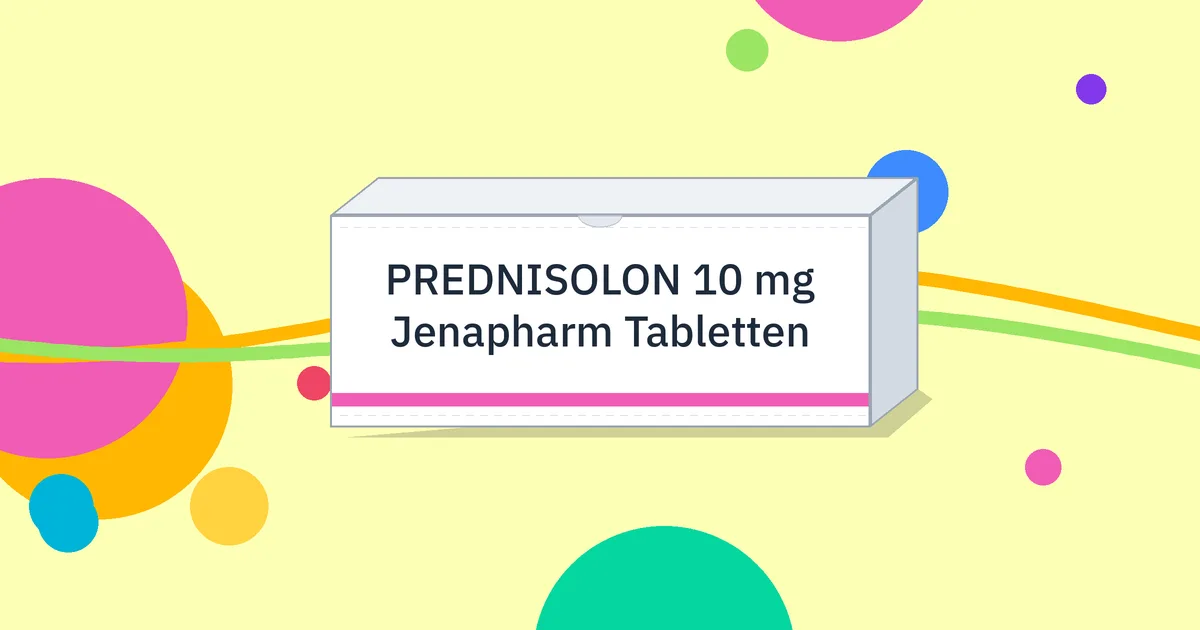 Symbolbild: Packung mit der Aufschrift PREDNISOLON 10 mg Jenapharm Tabletten (PZN 02065133) – Verfügbarkeit und Bezug in Apotheken in Frankfurt am Main