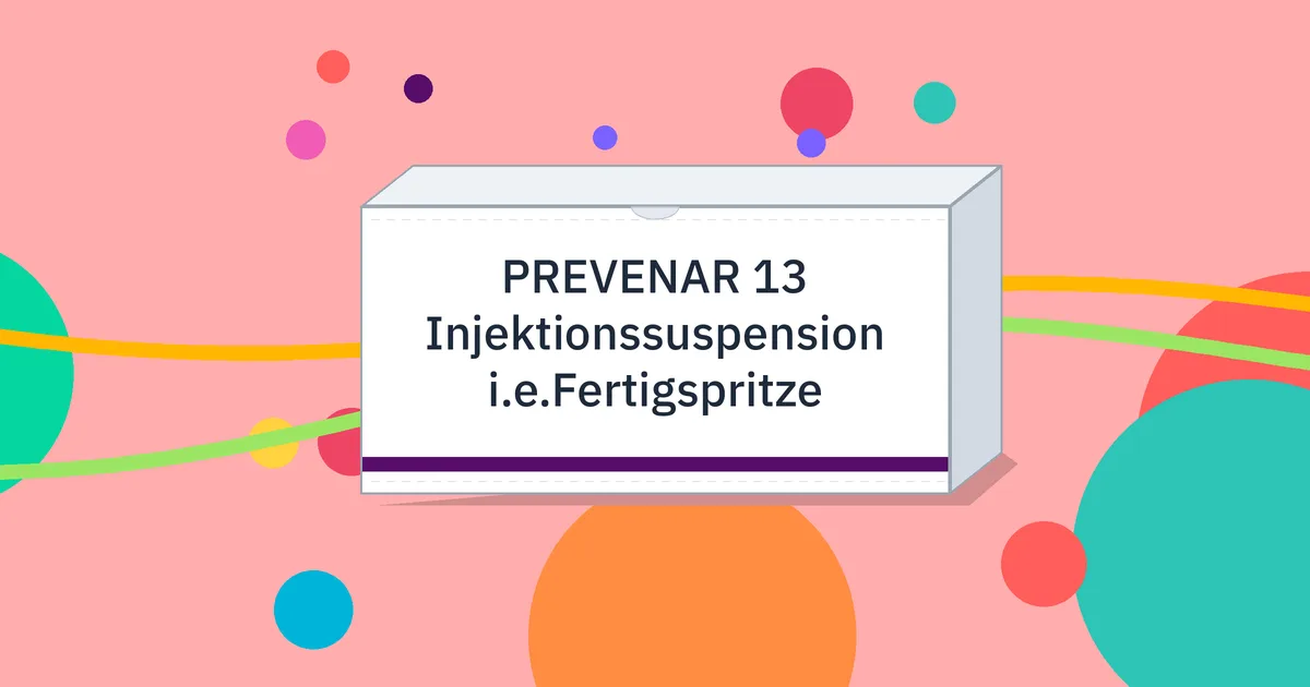 Symbolbild: Packung mit der Aufschrift PREVENAR 13 Injektionssuspension i.e.Fertigspritze (PZN 10005412) – Verfügbarkeit und Bezug in Apotheken in Frankfurt am Main