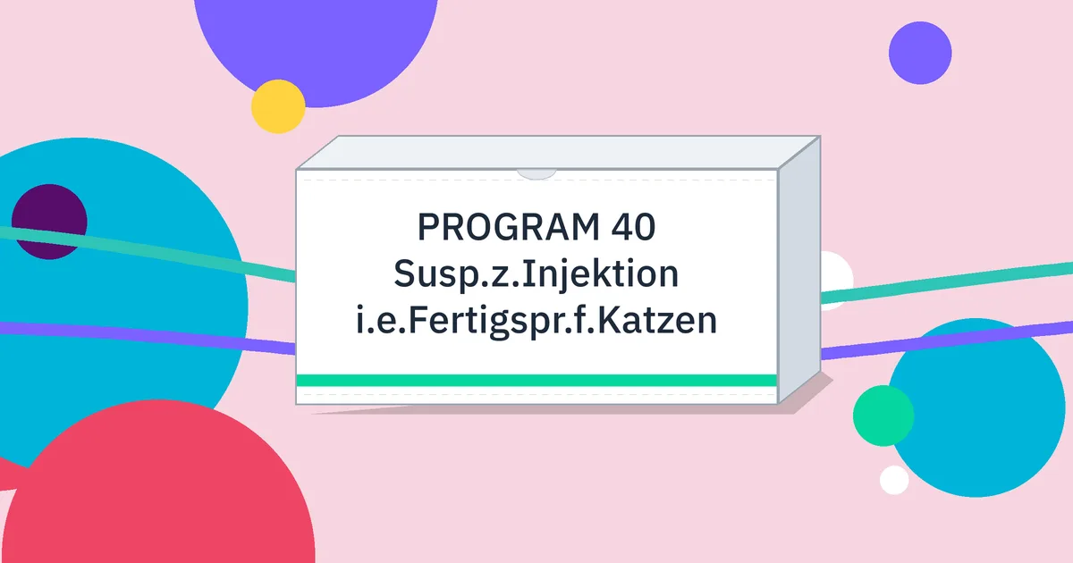 Symbolbild: Packung mit der Aufschrift PROGRAM 40 Susp.z.Injektion i.e.Fertigspr.f.Katzen (PZN 01413833) – Verfügbarkeit und Bezug in Apotheken in Frankfurt am Main