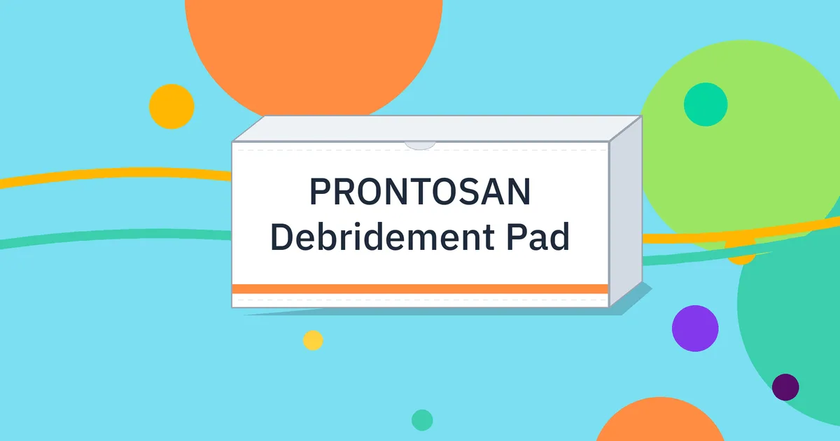 Symbolbild: Packung mit der Aufschrift PRONTOSAN Debridement Pad (PZN 20550576) – Verfügbarkeit und Bezug in Apotheken in Frankfurt am Main