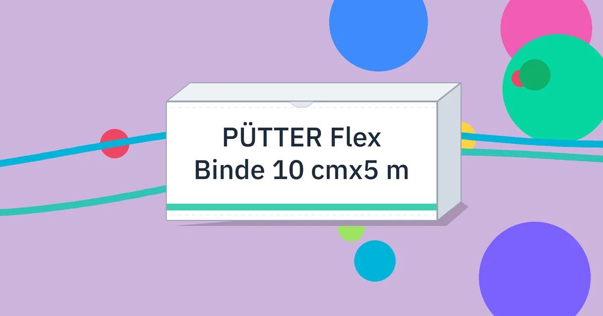Symbolbild: Packung mit der Aufschrift PÜTTER Flex Binde 10 cmx5 m (PZN 17842298) – Verfügbarkeit und Bezug in Apotheken in Frankfurt am Main