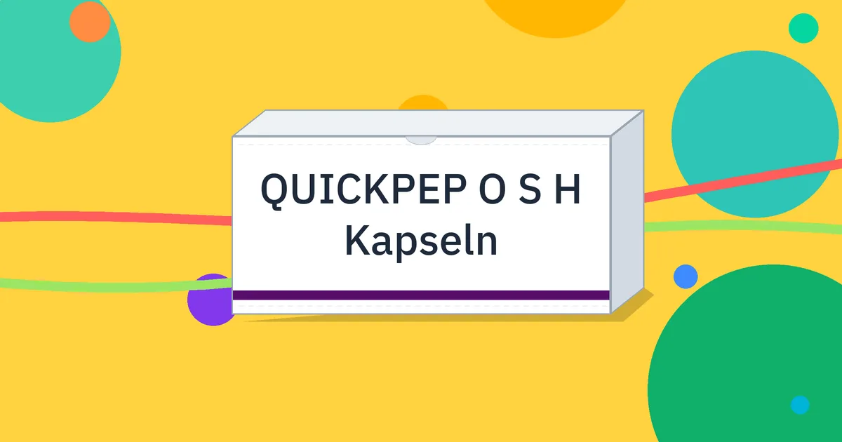 Symbolbild: Packung mit der Aufschrift QUICKPEP O S H Kapseln (PZN 19273918) – Verfügbarkeit und Bezug in Apotheken in Frankfurt am Main