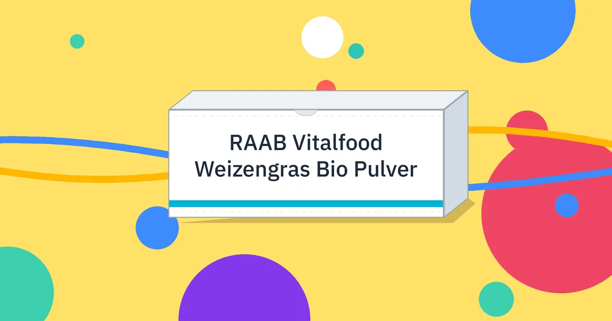 Symbolbild: Packung mit der Aufschrift RAAB Vitalfood Weizengras Bio Pulver (PZN 19304808) – Verfügbarkeit und Bezug in Apotheken in Frankfurt am Main