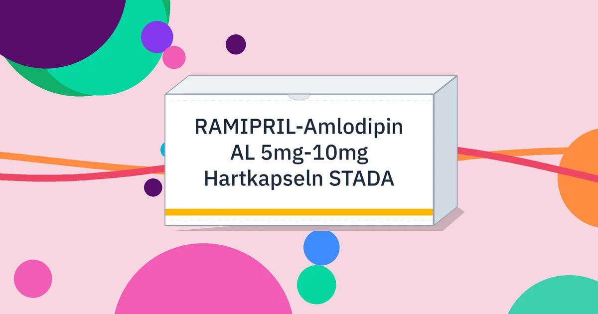 Symbolbild: Packung mit der Aufschrift RAMIPRIL-Amlodipin AL 5mg-10mg Hartkapseln STADA (PZN 19818594) – Verfügbarkeit und Bezug in Apotheken in Frankfurt am Main