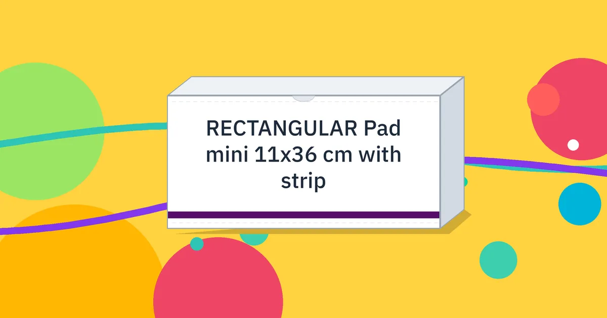 Symbolbild: Packung mit der Aufschrift RECTANGULAR Pad mini 11x36 cm with strip (PZN 16810787) – Verfügbarkeit und Bezug in Apotheken in Frankfurt am Main