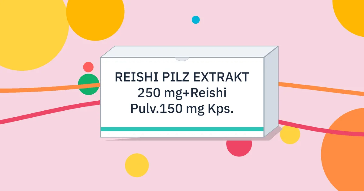 Symbolbild: Packung mit der Aufschrift REISHI PILZ EXTRAKT 250 mg+Reishi Pulv.150 mg Kps. (PZN 09631794) – Verfügbarkeit und Bezug in Apotheken in Frankfurt am Main