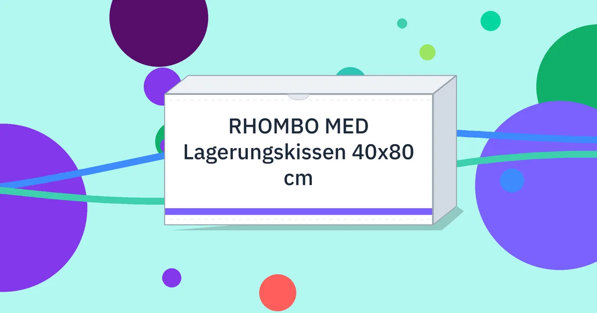 Symbolbild: Packung mit der Aufschrift RHOMBO MED Lagerungskissen 40x80 cm (PZN 07734596) – Verfügbarkeit und Bezug in Apotheken in Frankfurt am Main