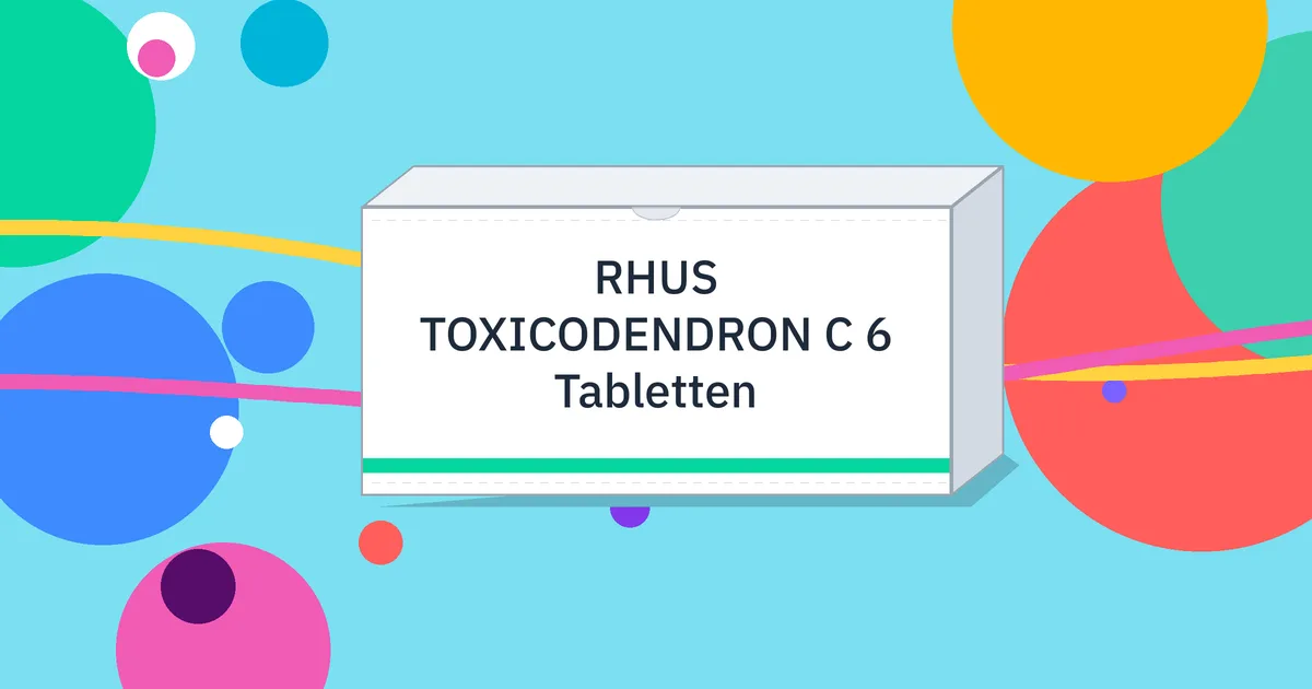 Symbolbild: Packung mit der Aufschrift RHUS TOXICODENDRON C 6 Tabletten (PZN 04234427) – Verfügbarkeit und Bezug in Apotheken in Frankfurt am Main