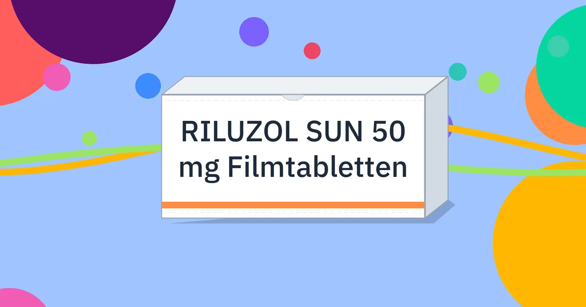Symbolbild: Packung mit der Aufschrift RILUZOL SUN 50 mg Filmtabletten (PZN 11723090) – Verfügbarkeit und Bezug in Apotheken in Frankfurt am Main