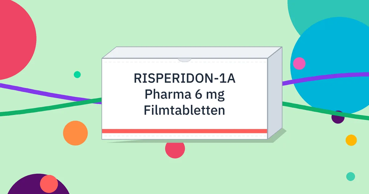 Symbolbild: Packung mit der Aufschrift RISPERIDON-1A Pharma 6 mg Filmtabletten (PZN 06323365) – Verfügbarkeit und Bezug in Apotheken in Frankfurt am Main
