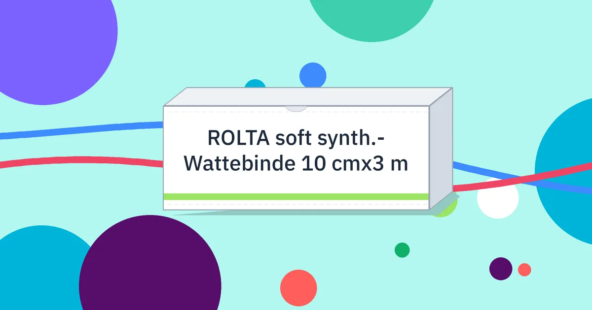 Symbolbild: Packung mit der Aufschrift ROLTA soft synth.-Wattebinde 10 cmx3 m (PZN 00695261) – Verfügbarkeit und Bezug in Apotheken in Frankfurt am Main