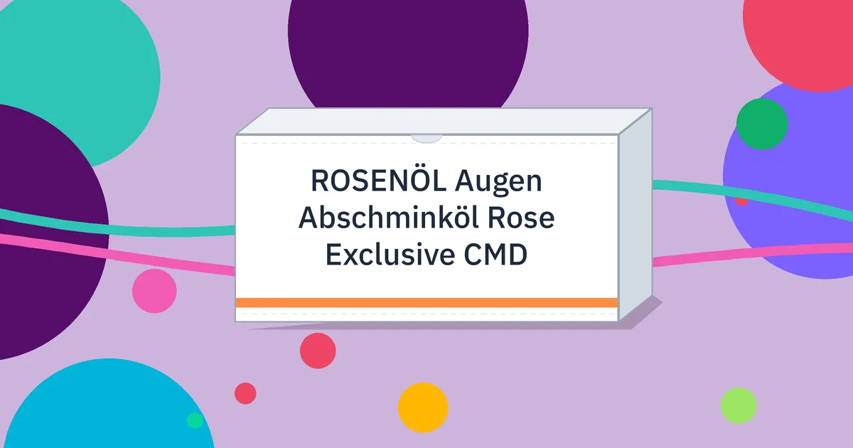 Symbolbild: Packung mit der Aufschrift ROSENÖL Augen Abschminköl Rose Exclusive CMD (PZN 10034589) – Verfügbarkeit und Bezug in Apotheken in Frankfurt am Main