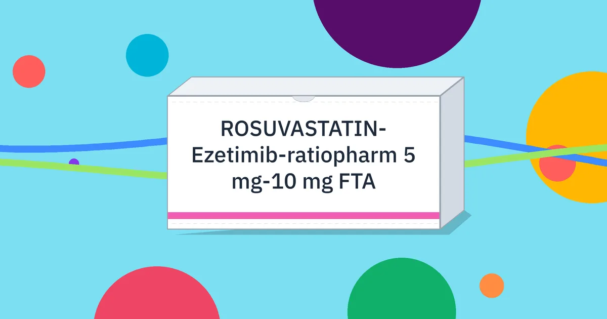 Symbolbild: Packung mit der Aufschrift ROSUVASTATIN-Ezetimib-ratiopharm 5 mg-10 mg FTA (PZN 18274502) – Verfügbarkeit und Bezug in Apotheken in Frankfurt am Main