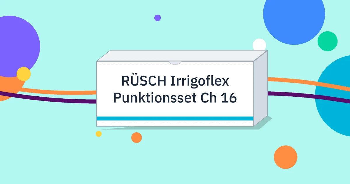 Symbolbild: Packung mit der Aufschrift RÜSCH Irrigoflex Punktionsset Ch 16 (PZN 01574909) – Verfügbarkeit und Bezug in Apotheken in Frankfurt am Main