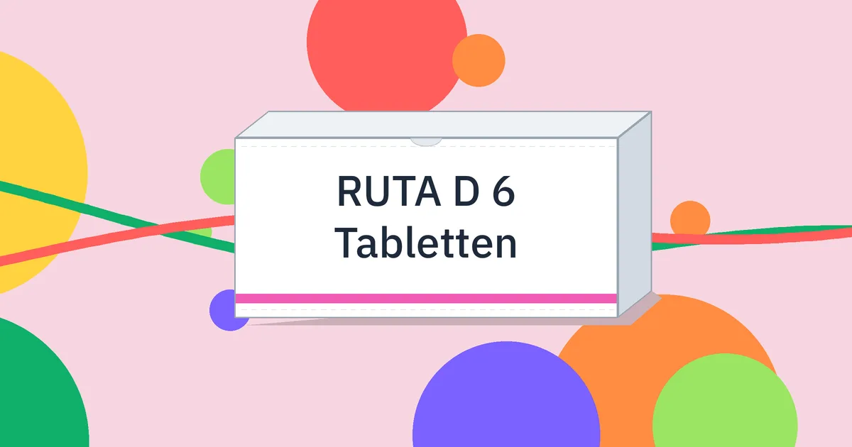Symbolbild: Packung mit der Aufschrift RUTA D 6 Tabletten (PZN 02635547) – Verfügbarkeit und Bezug in Apotheken in Frankfurt am Main