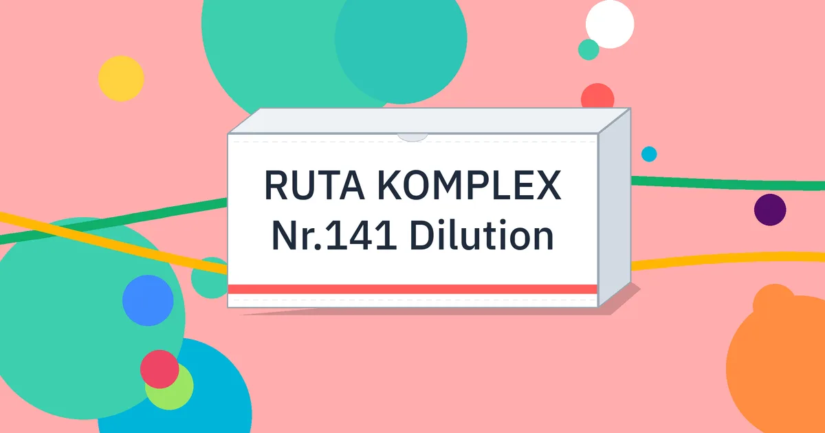 Symbolbild: Packung mit der Aufschrift RUTA KOMPLEX Nr.141 Dilution (PZN 01910603) – Verfügbarkeit und Bezug in Apotheken in Frankfurt am Main