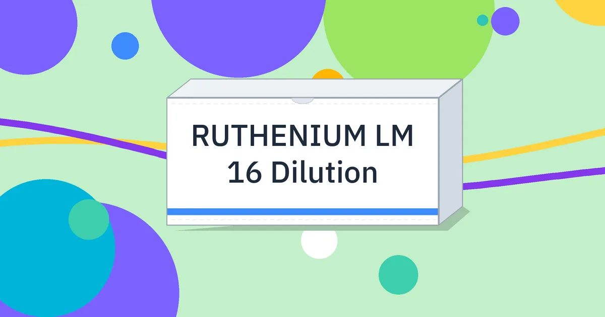 Symbolbild: Packung mit der Aufschrift RUTHENIUM LM 16 Dilution (PZN 13174173) – Verfügbarkeit und Bezug in Apotheken in Frankfurt am Main