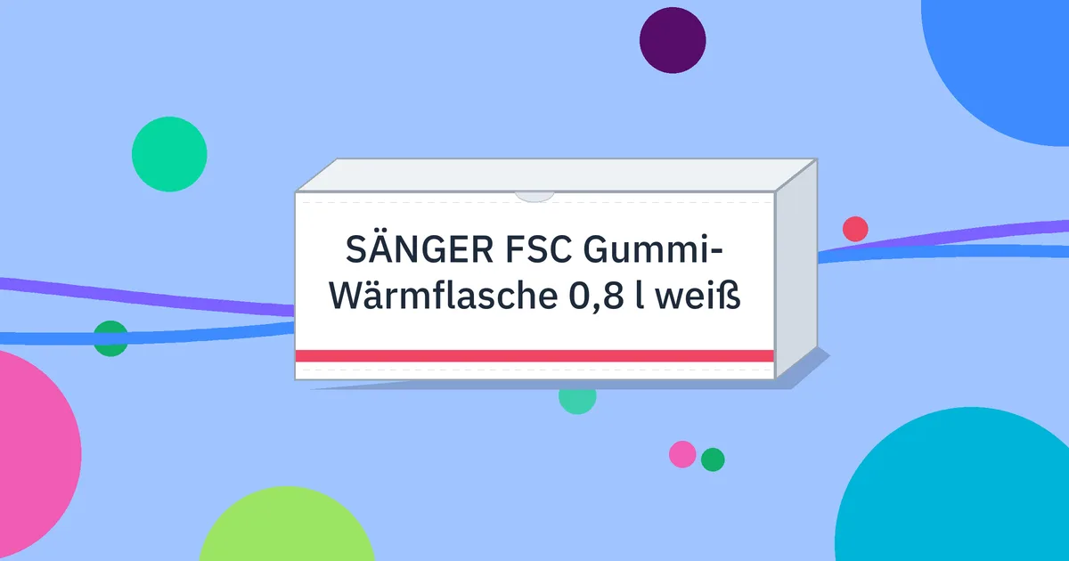 Symbolbild: Packung mit der Aufschrift SÄNGER FSC Gummi-Wärmflasche 0,8 l weiß (PZN 18793366) – Verfügbarkeit und Bezug in Apotheken in Frankfurt am Main