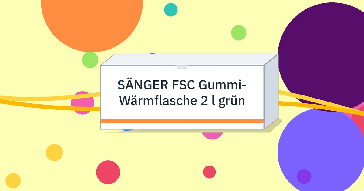 Symbolbild: Packung mit der Aufschrift SÄNGER FSC Gummi-Wärmflasche 2 l grün (PZN 18793254) – Verfügbarkeit und Bezug in Apotheken in Frankfurt am Main