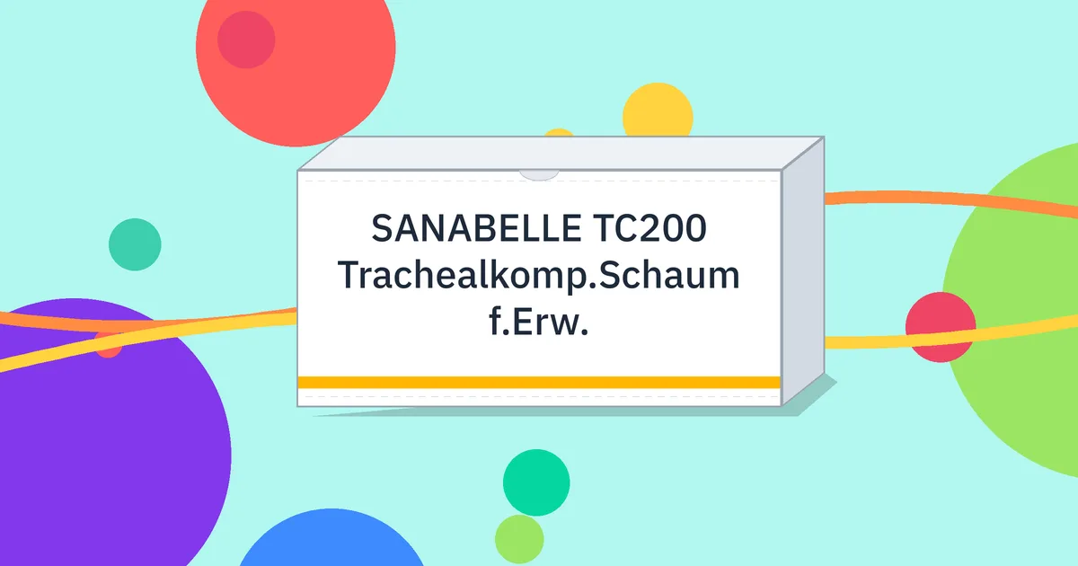 Symbolbild: Packung mit der Aufschrift SANABELLE TC200 Trachealkomp.Schaum f.Erw. (PZN 12557216) – Verfügbarkeit und Bezug in Apotheken in Frankfurt am Main