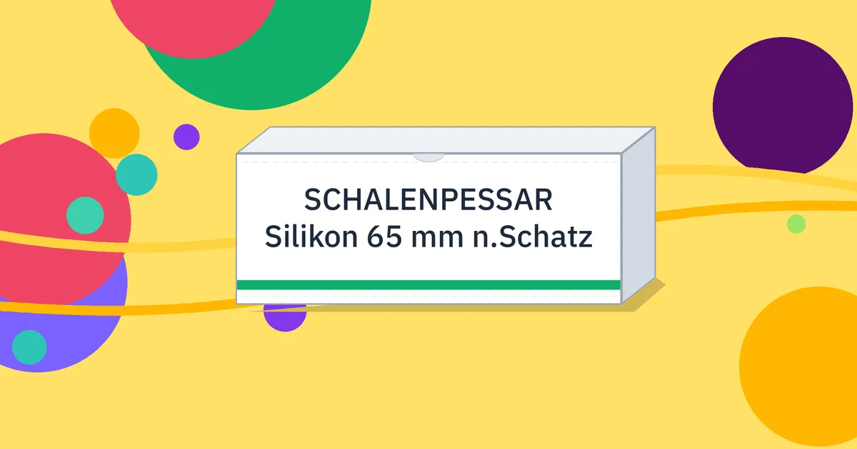 Symbolbild: Packung mit der Aufschrift SCHALENPESSAR Silikon 65 mm n.Schatz (PZN 03672013) – Verfügbarkeit und Bezug in Apotheken in Frankfurt am Main