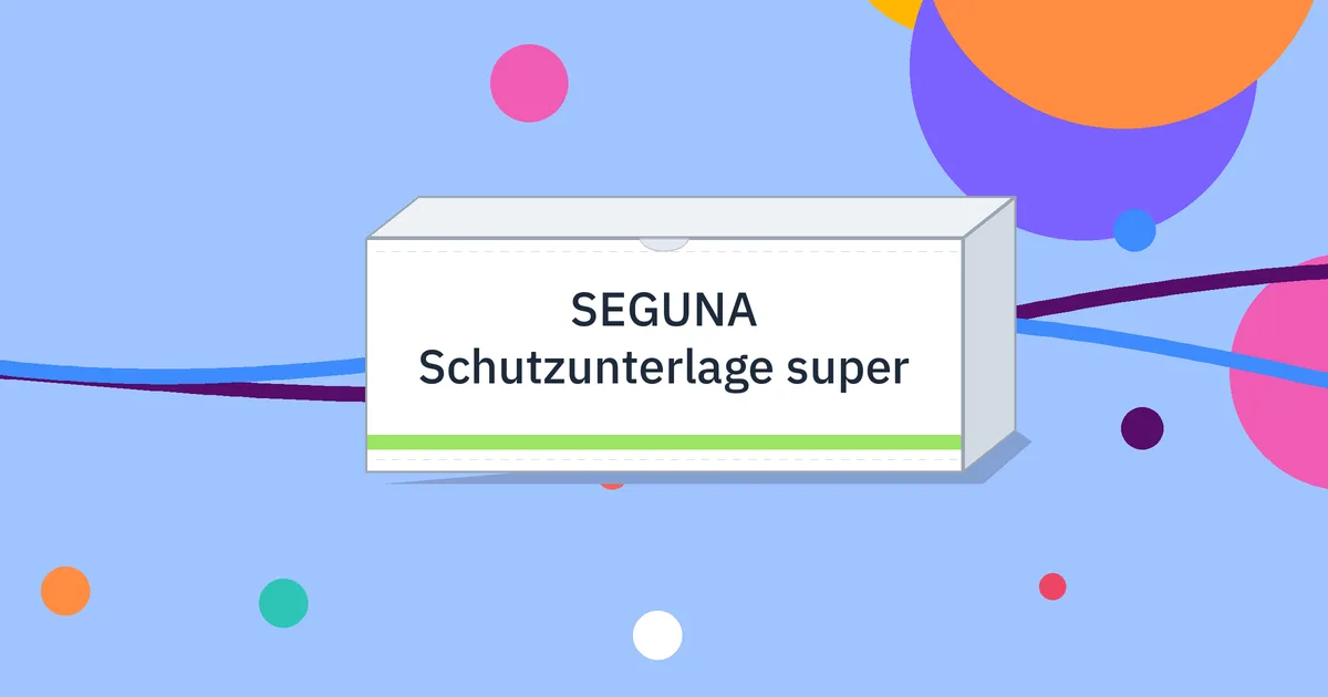 Symbolbild: Packung mit der Aufschrift SEGUNA Schutzunterlage super (PZN 13985701) – Verfügbarkeit und Bezug in Apotheken in Frankfurt am Main