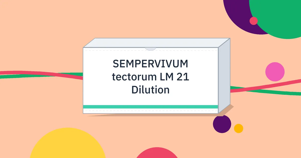 Symbolbild: Packung mit der Aufschrift SEMPERVIVUM tectorum LM 21 Dilution (PZN 13186325) – Verfügbarkeit und Bezug in Apotheken in Frankfurt am Main