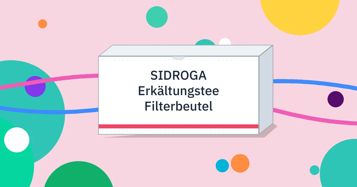 Symbolbild: Packung mit der Aufschrift SIDROGA Erkältungstee Filterbeutel (PZN 05485746) – Verfügbarkeit und Bezug in Apotheken in Frankfurt am Main