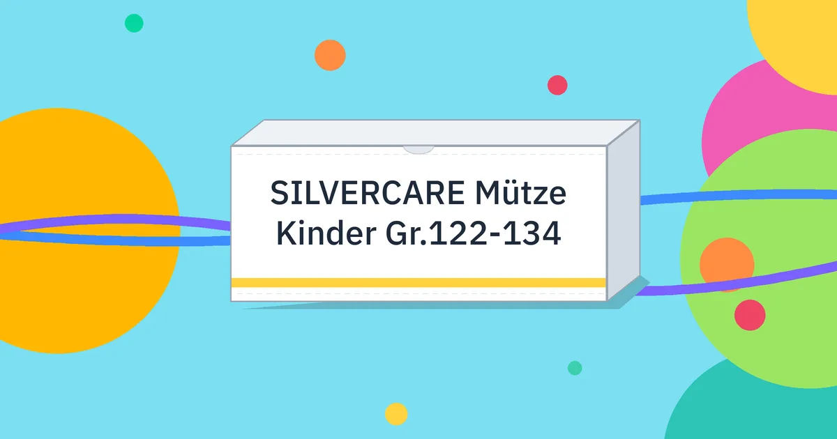 Symbolbild: Packung mit der Aufschrift SILVERCARE Mütze Kinder Gr.122-134 (PZN 01110825) – Verfügbarkeit und Bezug in Apotheken in Frankfurt am Main