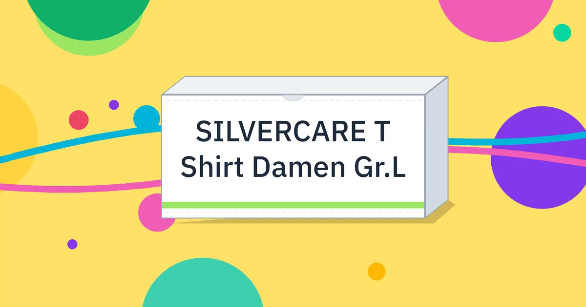 Symbolbild: Packung mit der Aufschrift SILVERCARE T Shirt Damen Gr.L (PZN 09270818) – Verfügbarkeit und Bezug in Apotheken in Frankfurt am Main