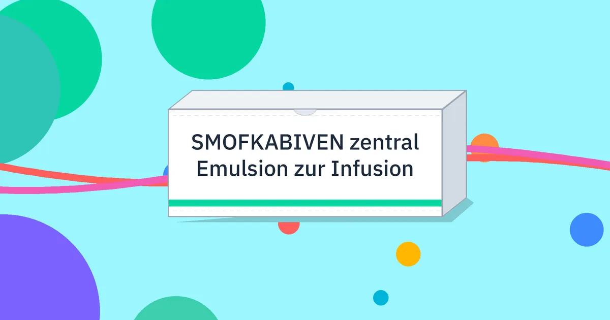 Symbolbild: Packung mit der Aufschrift SMOFKABIVEN zentral Emulsion zur Infusion (PZN 17967775) – Verfügbarkeit und Bezug in Apotheken in Frankfurt am Main