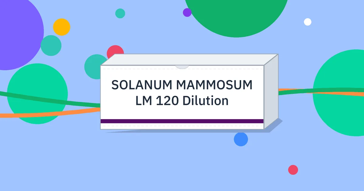 Symbolbild: Packung mit der Aufschrift SOLANUM MAMMOSUM LM 120 Dilution (PZN 13192722) – Verfügbarkeit und Bezug in Apotheken in Frankfurt am Main