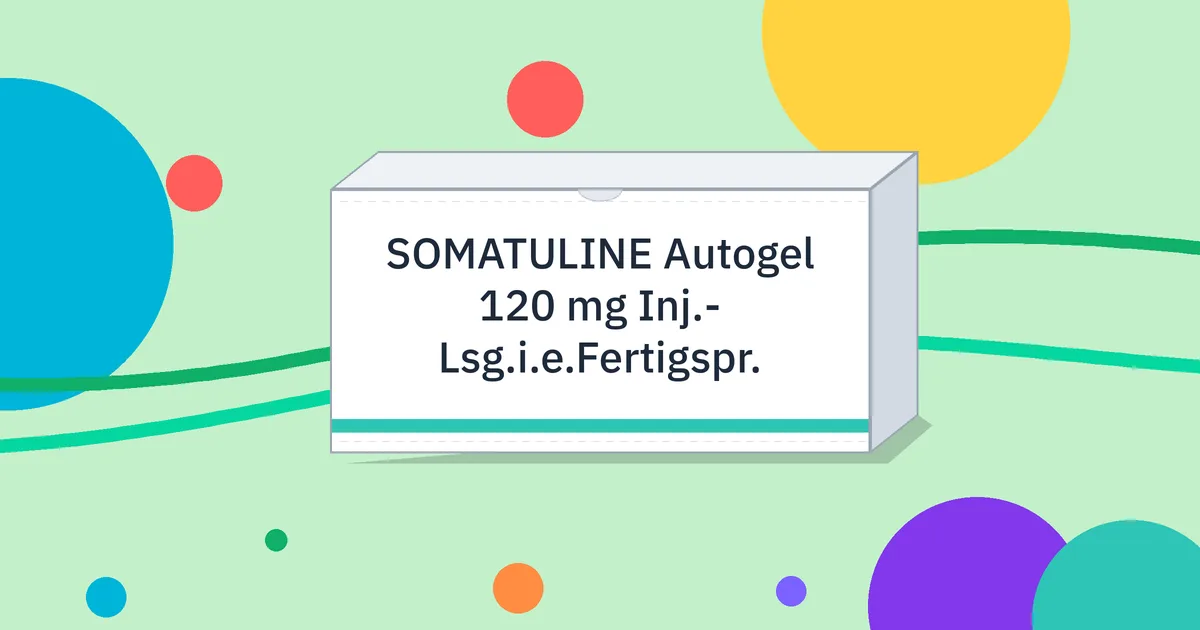 Symbolbild: Packung mit der Aufschrift SOMATULINE Autogel 120 mg Inj.-Lsg.i.e.Fertigspr. (PZN 04499692) – Verfügbarkeit und Bezug in Apotheken in Frankfurt am Main