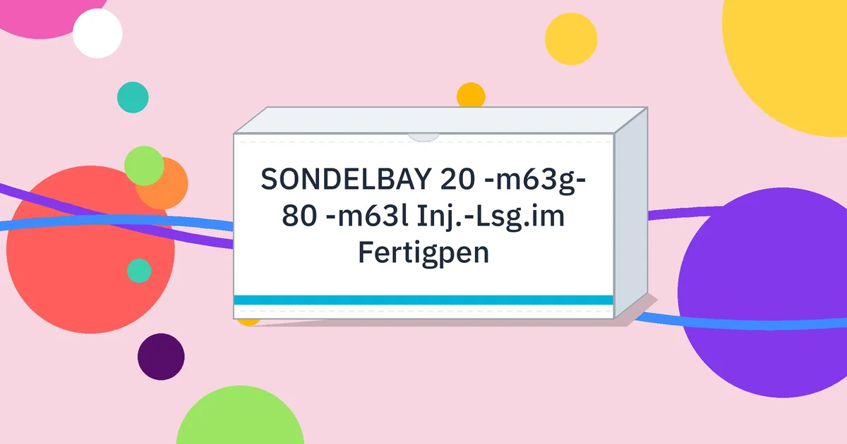 Symbolbild: Packung mit der Aufschrift SONDELBAY 20 -m63g-80 -m63l Inj.-Lsg.im Fertigpen (PZN 16321870) – Verfügbarkeit und Bezug in Apotheken in Frankfurt am Main