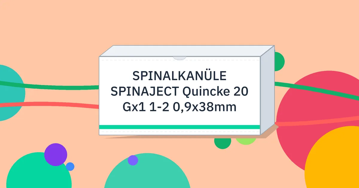 Symbolbild: Packung mit der Aufschrift SPINALKANÜLE SPINAJECT Quincke 20 Gx1 1-2 0,9x38mm (PZN 18862860) – Verfügbarkeit und Bezug in Apotheken in Frankfurt am Main