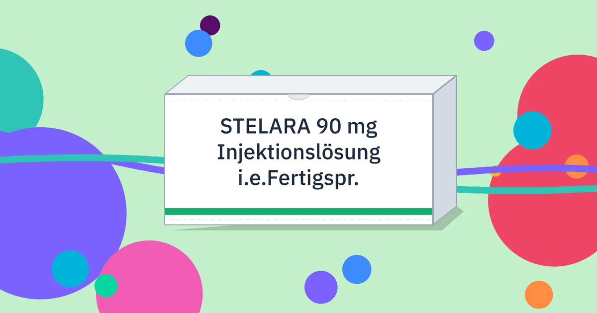 Symbolbild: Packung mit der Aufschrift STELARA 90 mg Injektionslösung i.e.Fertigspr. (PZN 20169095) – Verfügbarkeit und Bezug in Apotheken in Frankfurt am Main